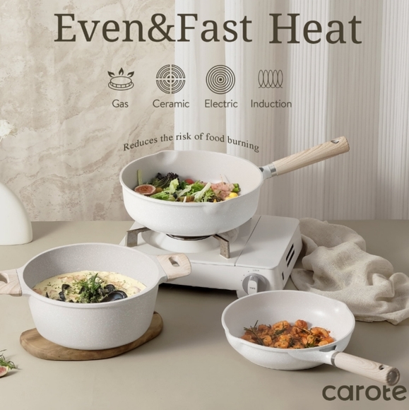 carote | Kitchen | Carote Nonstick Pots Pans Set 8 Pcs Induction ...